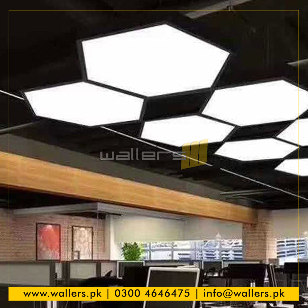 Hexagon / Honeycomb Shape Customized Hanging/Suspended Profile Light ...